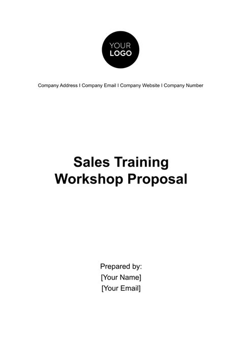 Free Sales Training Workshop Proposal Template To Edit Online