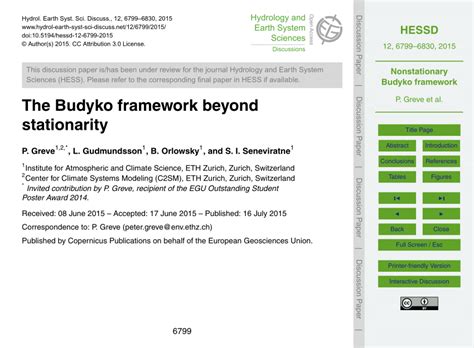 Pdf The Budyko Framework Beyond Stationarity