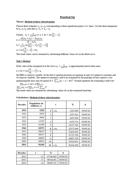 Fitting Of A Logistic Curve Trend Line Pdf Least Squares Ordinary