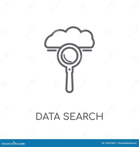 Data Search Linear Icon Modern Outline Data Search Logo Concept Stock
