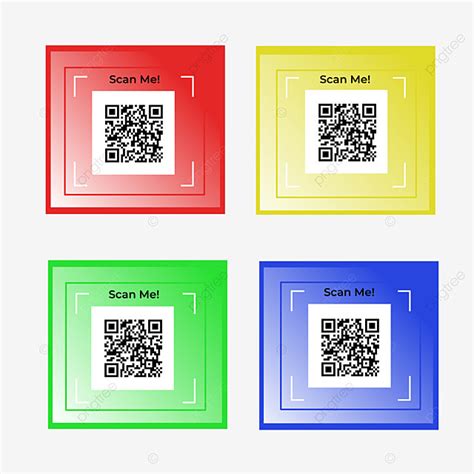 รูปชุดฉลากรหัส Qr สี่สี Png ฉลากรหัส Qr คิวอาร์โค้ด Qr Labelภาพ Png และ Psd สำหรับดาวน์โหลดฟรี