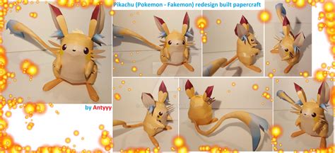 Pikachu Pokemon Redesign Built Papercraft By Antyyy On Deviantart