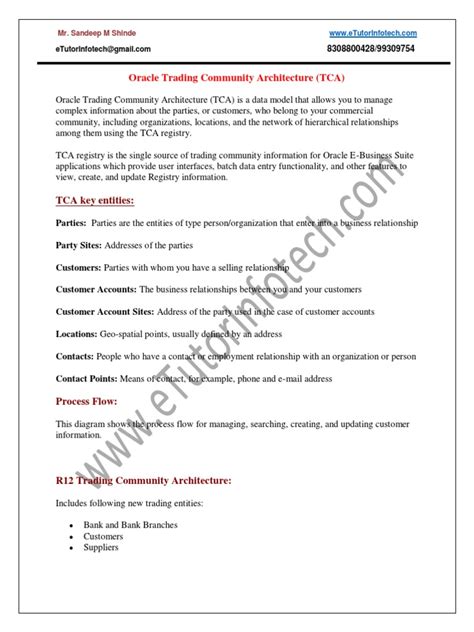 Manage Customer Information With Oracle Tca Pdf Data Model