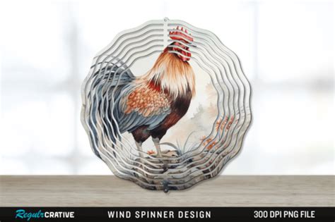 Japanese Watercolor Chicken Wind Spinner Graphic By Regulrcrative