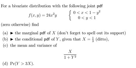 Solved For A Bivariate Distribution With The Following Joint Chegg Com
