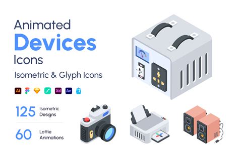 Devices Isometric Icons On Yellow Images Creative Store 132659