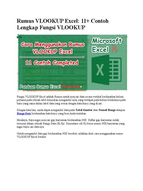 belajar rumus vlookup excel untuk pemula lengkap dengan contohnya pdf