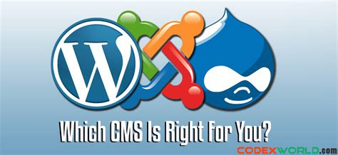 drupal joomla and wordpress which one is the best cms codexworld