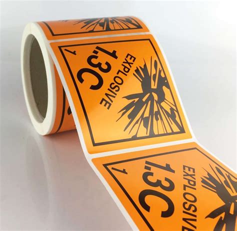 Class 1 3c Labels Explosive 100mm X 100mm Rolls Hibiscus Plc