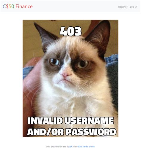 cs50x register not inserting credentials and returning invalid