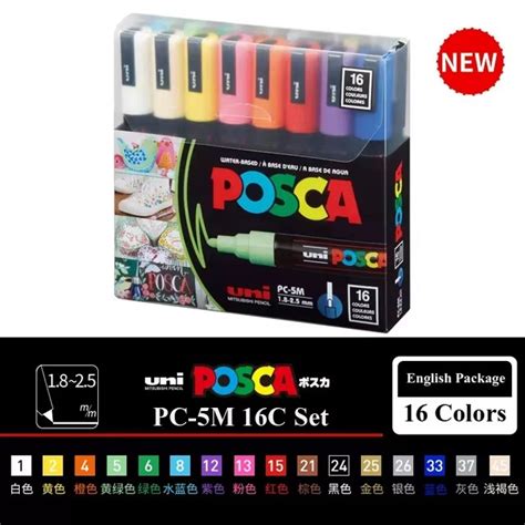 Japan Uni Posca Markers Full Colours Set Pc 1m 3m Grandado