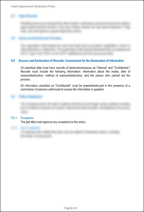 Nist Asset Disposal And Sanitization Policy Template Governance Risk