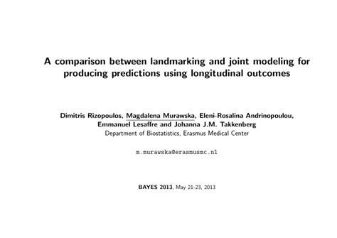 [ppt] a comparison between landmarking and joint modeling for