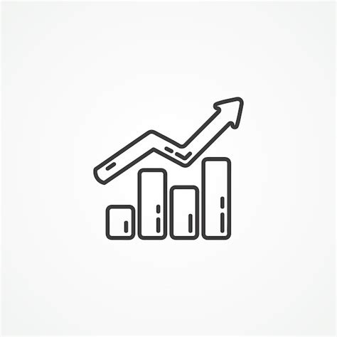 Premium Vector Bar Chart Line Icon Growing Graph Outline Icon