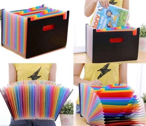 Mhshop 24 Layers Dividers A4 File Folders Desk Organizer Expanding File