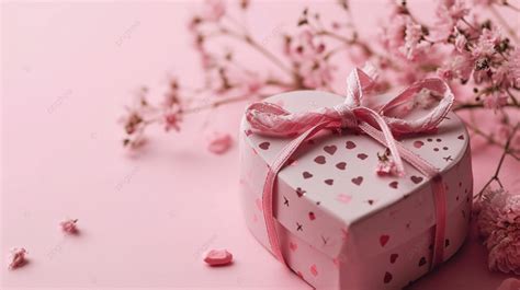 Pink Heart T Box For Valentine S Day On A Pink Background Heart Box