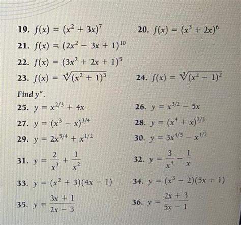 Solved 19 F X X2 3x 7 20 F X X3 2x 6 21 Chegg Com