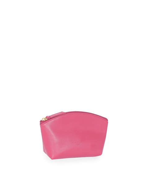 Essentials Cosmetics Leather Case Fuchsia