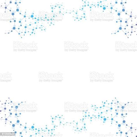 분자 구조 및 통신 Dna 원자 신경 디자인에 대 한 과학적인 개념입니다 점으로 연결 된 라인입니다 의료 기술 화학 과학