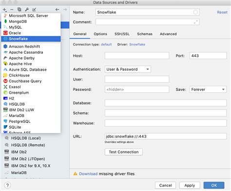 Database Connection—webstorm