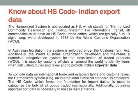 PPT HS Codes Relation To Data Export Import PowerPoint Presentation Free Download ID