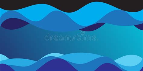 A Dynamic Abstract Background Featuring Layered Undulating Blue Waves In Varying Shades Stock