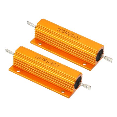 Unique Bargains 100W 60 Ohm Aluminum Shell Resistor Housing Resistor Housed Case Wirewound