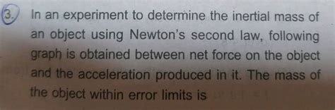 In An Experiment To Determine The Inertial Mass Of An Object Using N