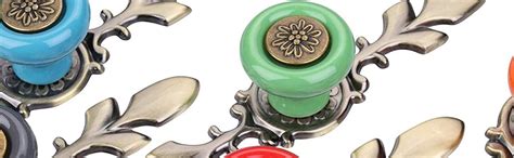 7pcs Decorative Ceramic Cabinet Knobs Multi Color Drawer Knobs Dresser