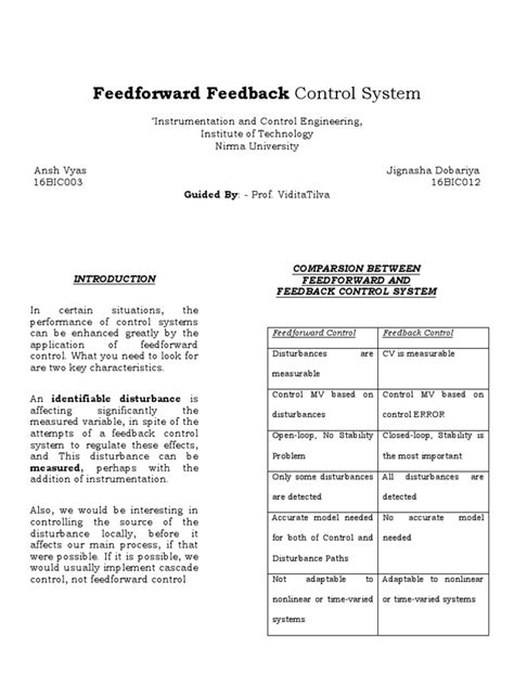 Feedforward Feedback Control System Ieee Pdf Control Theory Feedback