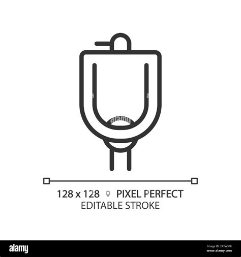 2d Customizable Thin Linear Black Urinal Bowl Icon Stock Vector Image