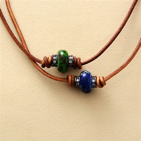 천연 석재 황제 벽옥 지르콘 매력 가죽 초커 목걸이 여성 보헤미아 구슬 빈티지 목 체인 Ol 보석 Aliexpress