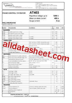 At403 Datasheetpdf Power Semiconductors