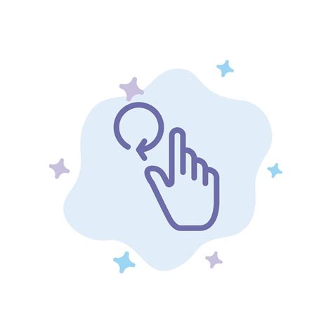 Hand Finger Gestures Reload Blue Icon On Abstract Cloud Background
