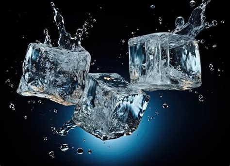 Premium Ai Image Small Ice Cubes Floating Among Water Bubbles