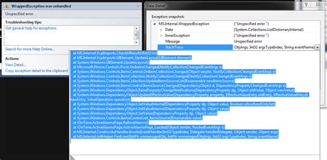 “unspecified Error” In Xaml Under Wp7 —