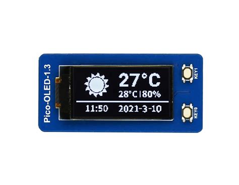 Raspberry Pi Pico 1 3 Inch Oled Display Built In Sh1107 Chip And 2 Buttons Convenient For