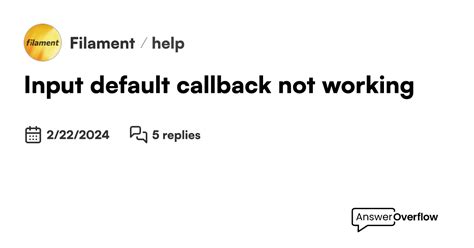Input Default Callback Not Working Filament