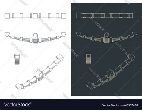 Leaf Spring Blueprint Royalty Free Vector Image