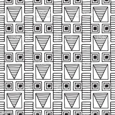 원활한 벡터 패턴입니다 흑인과 백인 기하학적 배경 손으로 그려 장식 부족 요소 인종 민족 전통 모티브 인쇄 그래픽 벡터