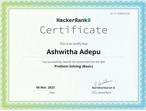 Ashwitha Adepu On Linkedin Hackerrank Problemsolvingskills