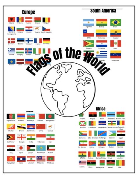 Countries And Flags Of The World Complete 6 Continents Reference Pack
