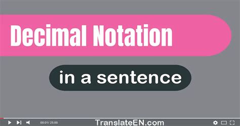 Decimal Notation In A Sentence