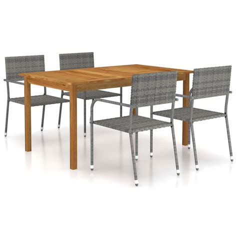 Buy Vidaxl 5 Piece Garden Dining Set Grey Online In Uae Sharaf Dg