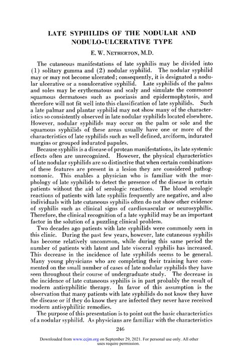 Late Syphilids Of The Nodular And Nodulo Ulcerative Type Docslib Late Syphilids Of The Nodular And Nodulo Ulcerative Type Docslib