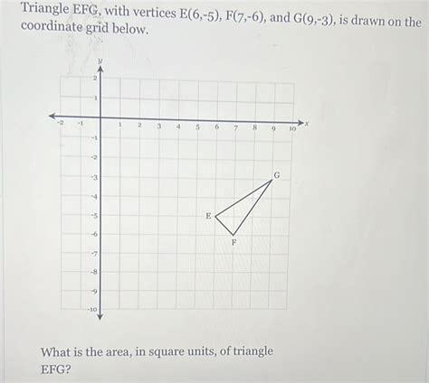 Solved Triangle Efg With Vertices E 6 5 F 7 6 And G 9 3 Is Drawn On The Coordinate