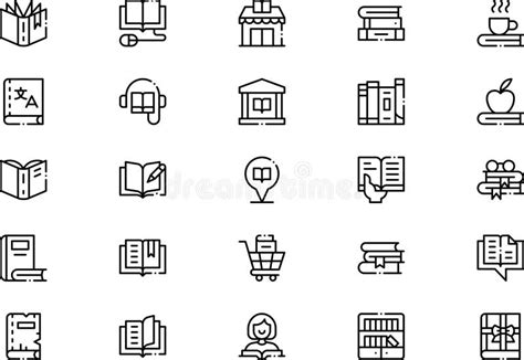 Books Icons Collection Is A Vector Illustration With Editable Stroke Stock Vector