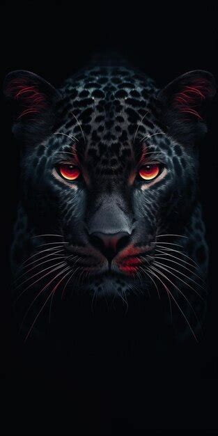 Premium Photo Black Panther With Red Glowing Eyes Portrait