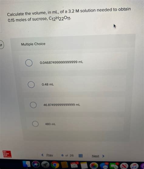 Solved Calculate The Volume In Ml Of A M Solution Chegg Com