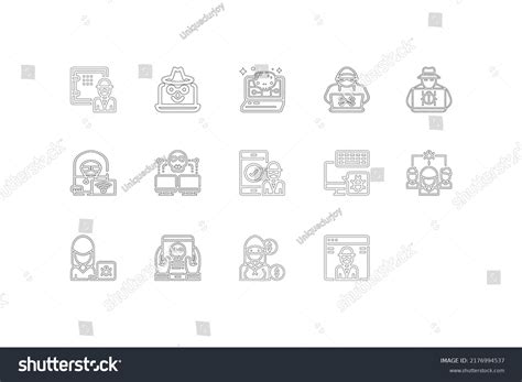 Hacker Laptop Icon Hacker Icon Pack Stock Vector Royalty Free